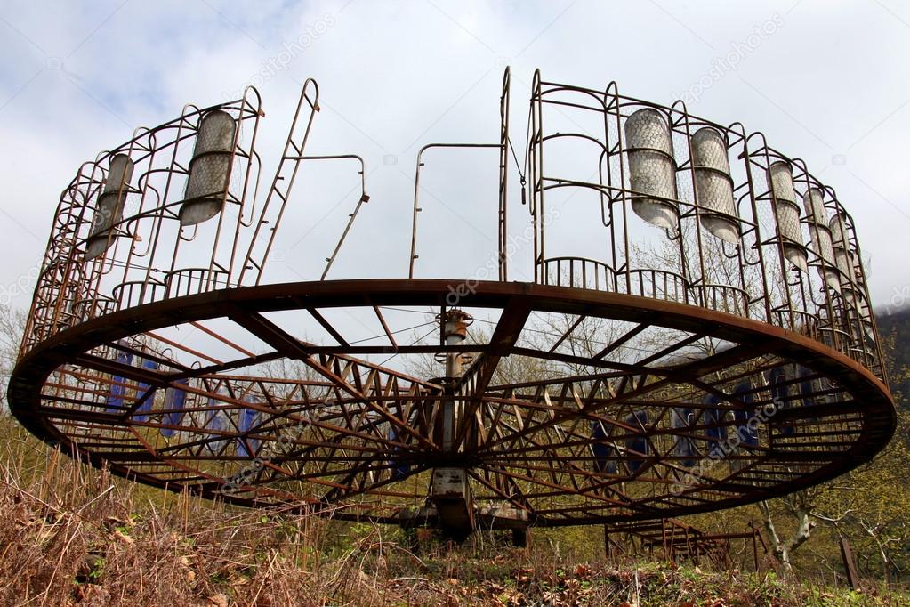 Abandoned broken carousel — Stock Photo © astalena #89360770