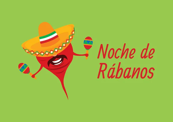 Vector Noche de Rabanos. Noche del vector Rábanos. Alegre personaje de ...
