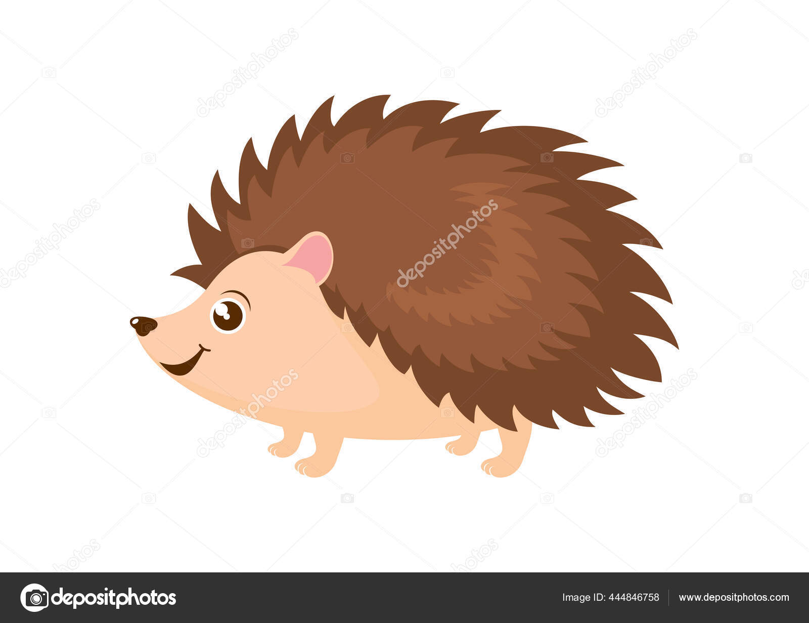 Lindo Vector Icono Erizo Poco Adorable Personaje Dibujos Animados Erizo ...