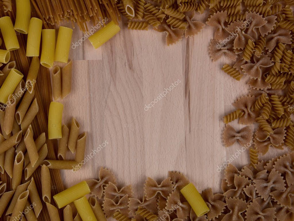 Diferentes tipos de imágenes de stock de marco de pasta seca. Grupo de ...