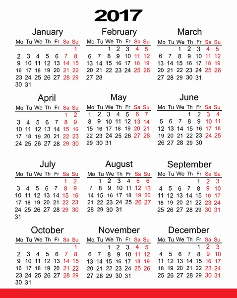 Simple Calendar template for 2017 to 2022 — Stock Vector © dolphfynlow ...