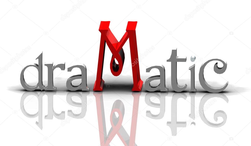 Letras 3D: Texto dramático sobre fondo blanco 2024