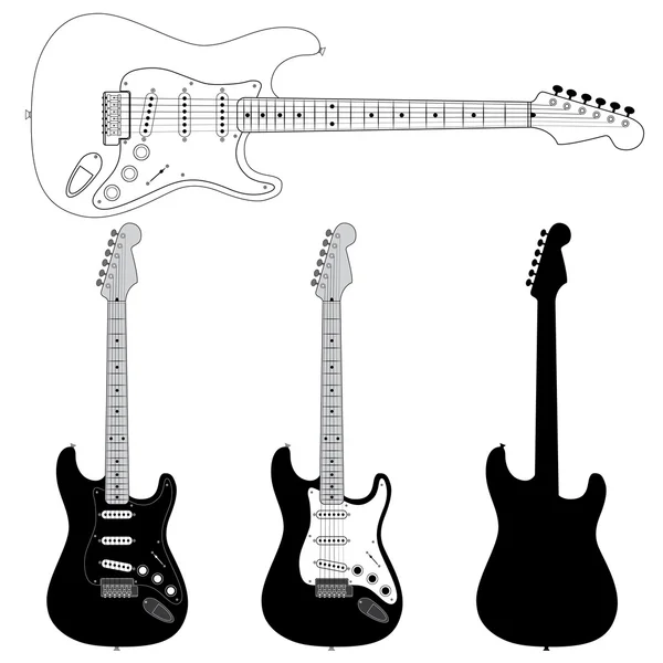 Siluetas de guitarra el ctrica. Imagen vectorial 2024
