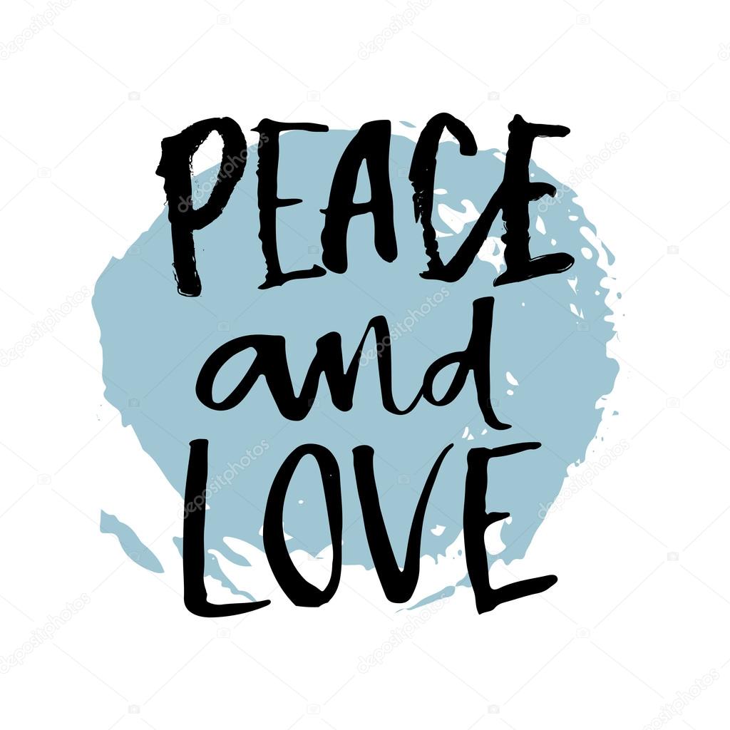 Letras de caligrafia Paz e Amor . imagem vetorial de Ksu_Ganz© 117830742