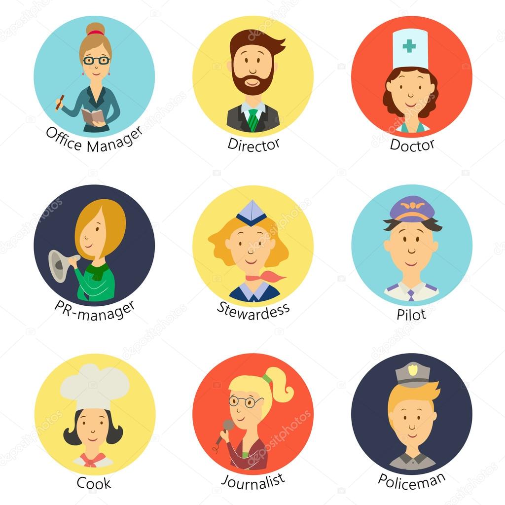 Set of diverse people professions icons Stock Vector Image by ©svitlana ...