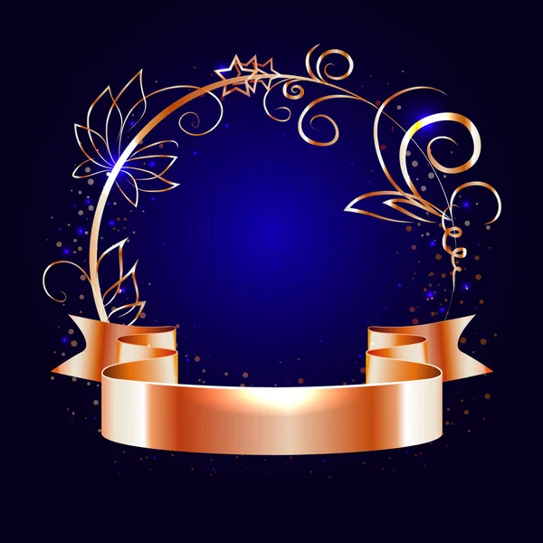 Gold ribbon border Vector Art Stock Images | Depositphotos