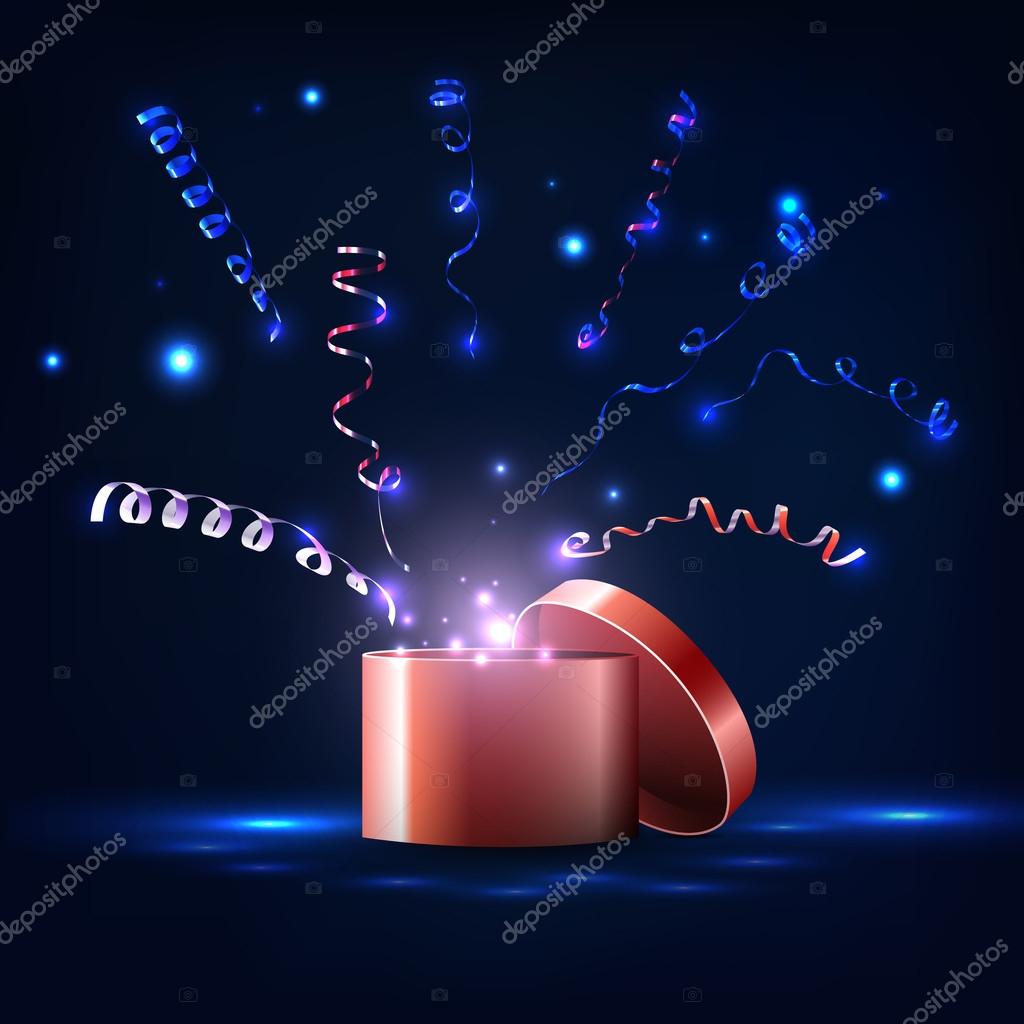 Light box and streamers, gift for the holiday. Stock Vector by ©sveta ...
