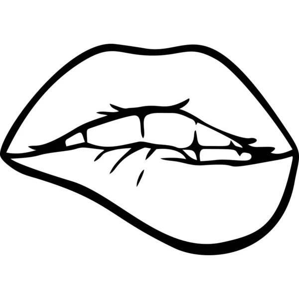 Open Lips Coloring Page