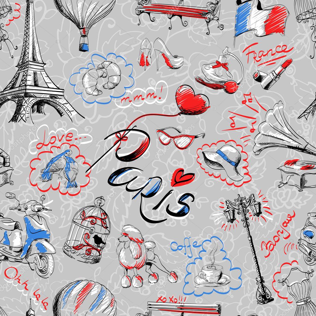 Seamless texture of Paris Stock Vector by ©elenbushe.gmail.com 90456690