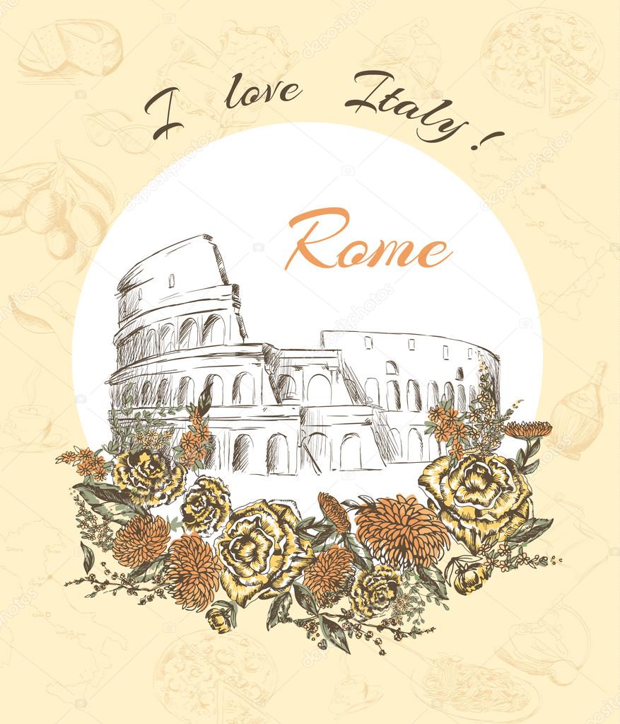 Postcard landmarks of Italy Stock Vector Image by ©elenbushe.gmail.com ...