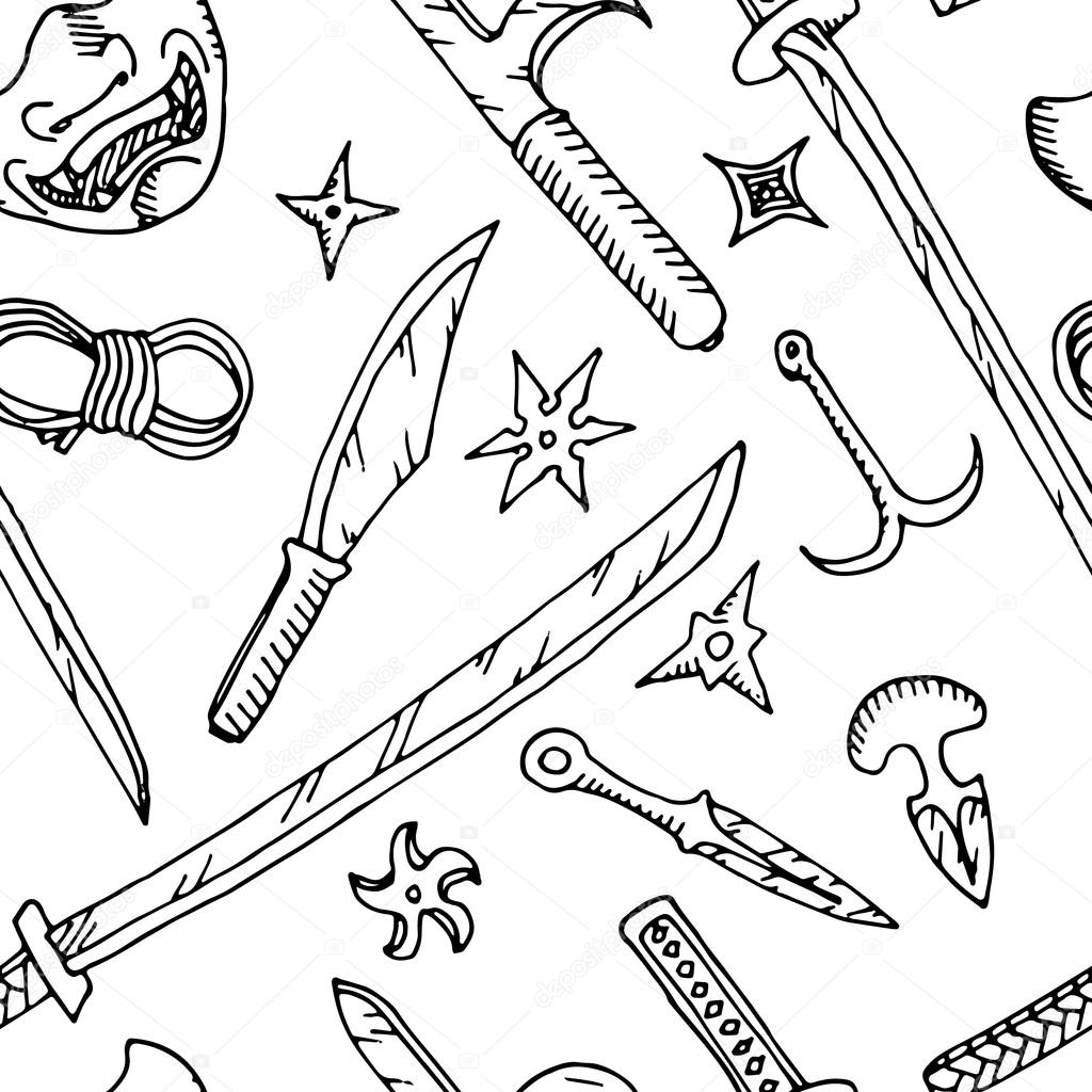 Ninja Weapon Drawings