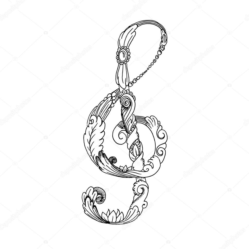 Cool Treble Clef Drawing