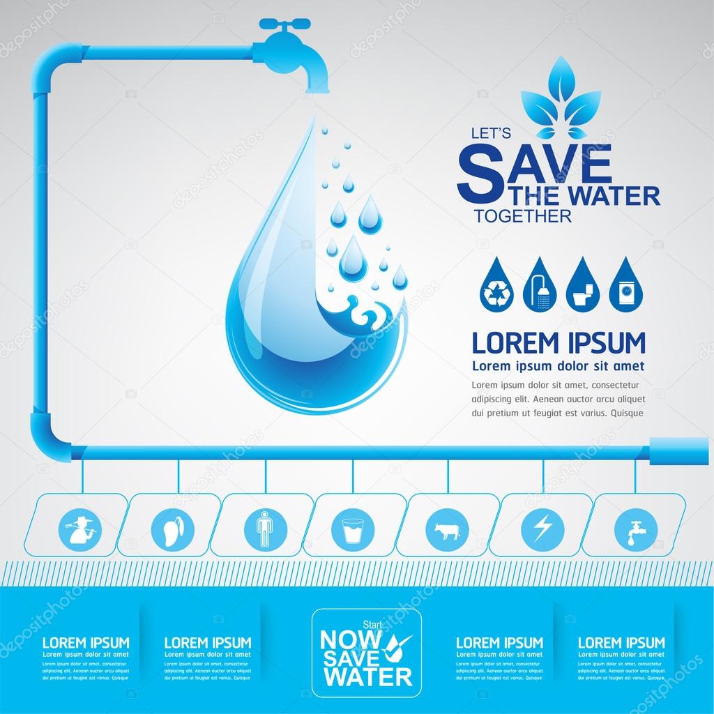 Save Water - Vector Concept Stock Vector Image by ©Space-Vector #96348888