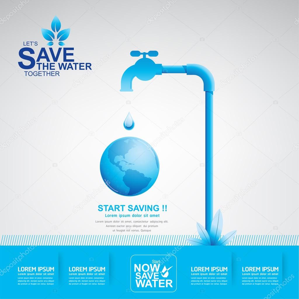 Save Water - Vector Concept Stock Vector by ©Space-Vector 96348994