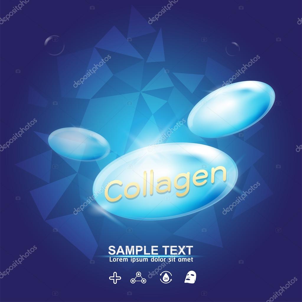 Collagen and Serum Background Concept Cosmetic for Skin. Stock Vector ...