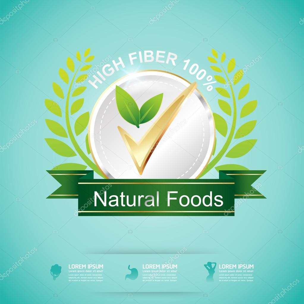 Fiber in Foods Slim Shape and Vitamin Concept Label Vector Stock Vector ...