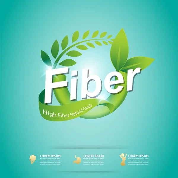 Fiber in Foods Slim Shape and Vitamin Concept Label Vector Stock Vector ...
