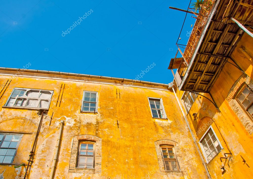 Old yellow building Stock Photo by ©nikos.psychogios.imagin.gr 90406898