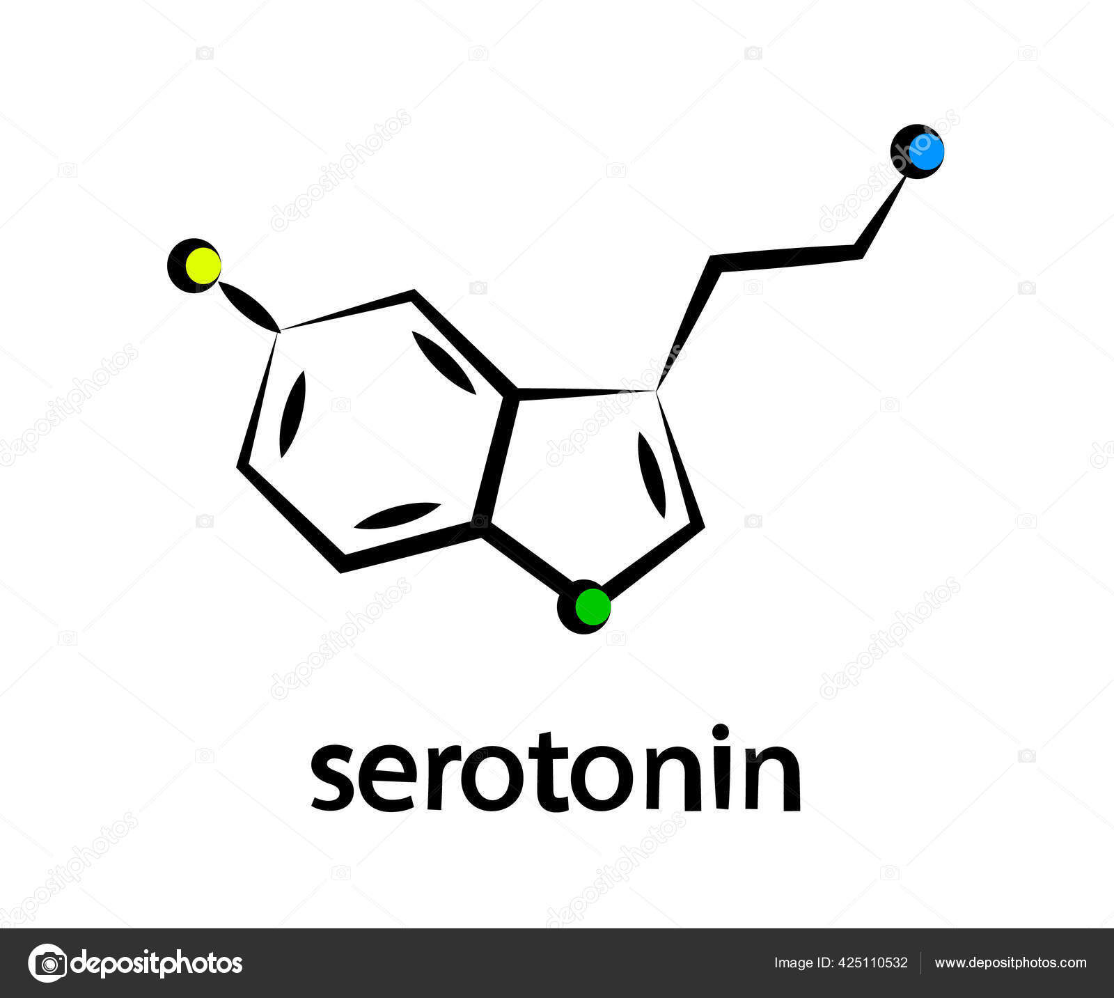 Serotonin Formula Background Symbol Vector Illustration Stock Vector ...
