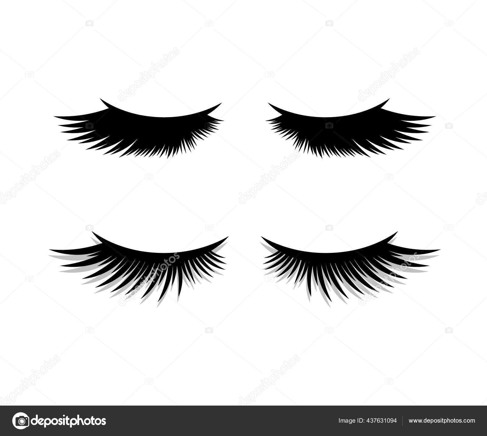 Cartoon Girl Eyes With Eyelashes Clipart