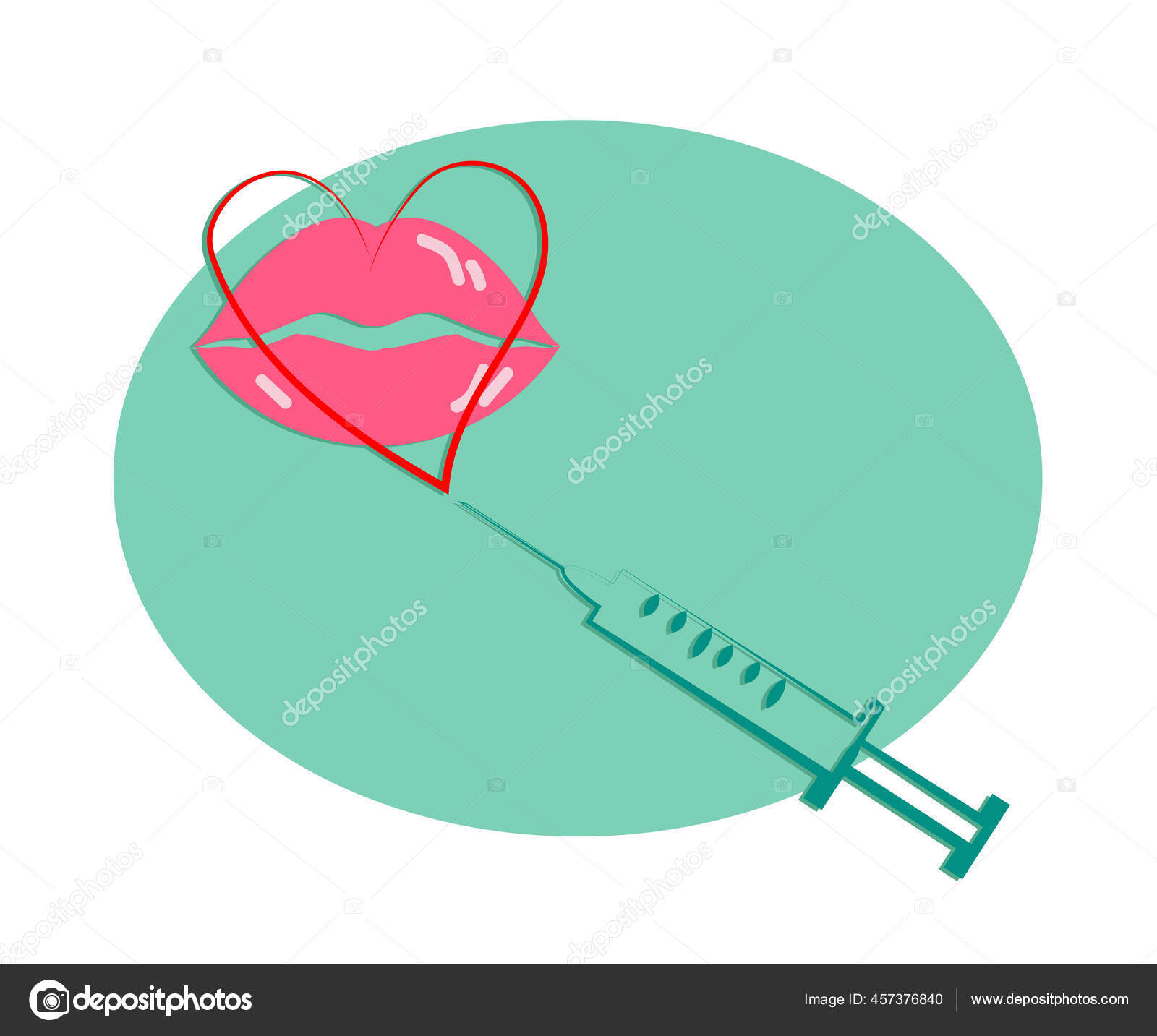 Lip Augmentation Botox Beautiful Lips Injection Symbol Vector ...