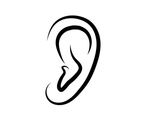 Ear White Background Silhouette Vector Illustration Stock Vector by ...