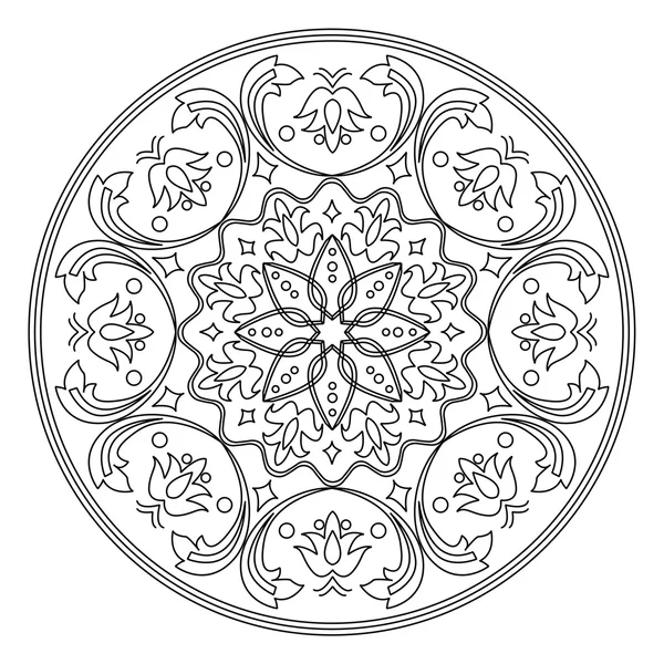 Mandala Illustration For Adult Coloring ⬇ Vector Image By © Rijal