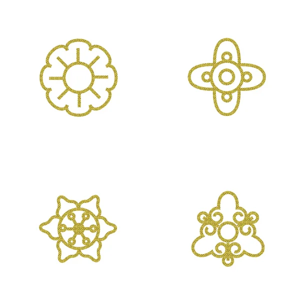 Set of nine golden symbols. Stock Vector Image by ©Claudia_Nuage #118608856