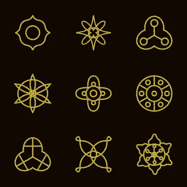 Set of nine golden symbols. Stock Vector Image by ©Claudia_Nuage #118608856