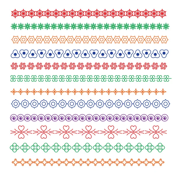 Set of colorful, decorative borders — Stock Vector © mhatzapa #81210786