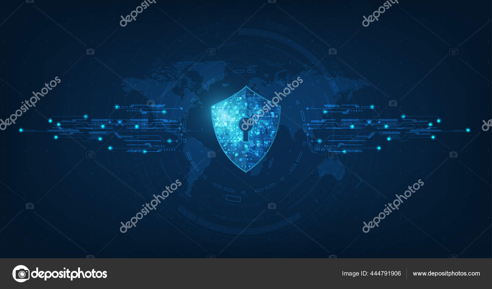 Abstract Security Digital Technology Background Protection Mechanism ...