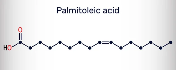 Ácido palmitoleico, molécula de palmitoleato. Es un ácido graso ...