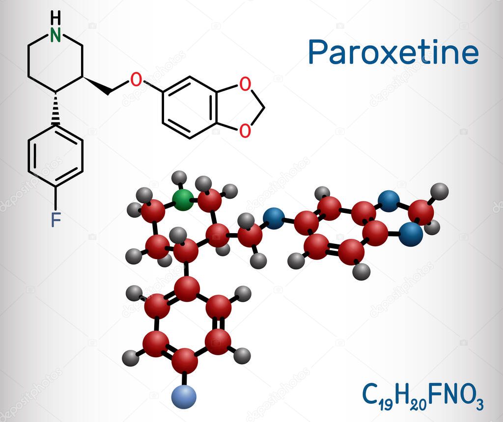 Paroxetina, antidepresivo, inhibidor selectivo de la recaptación de ...