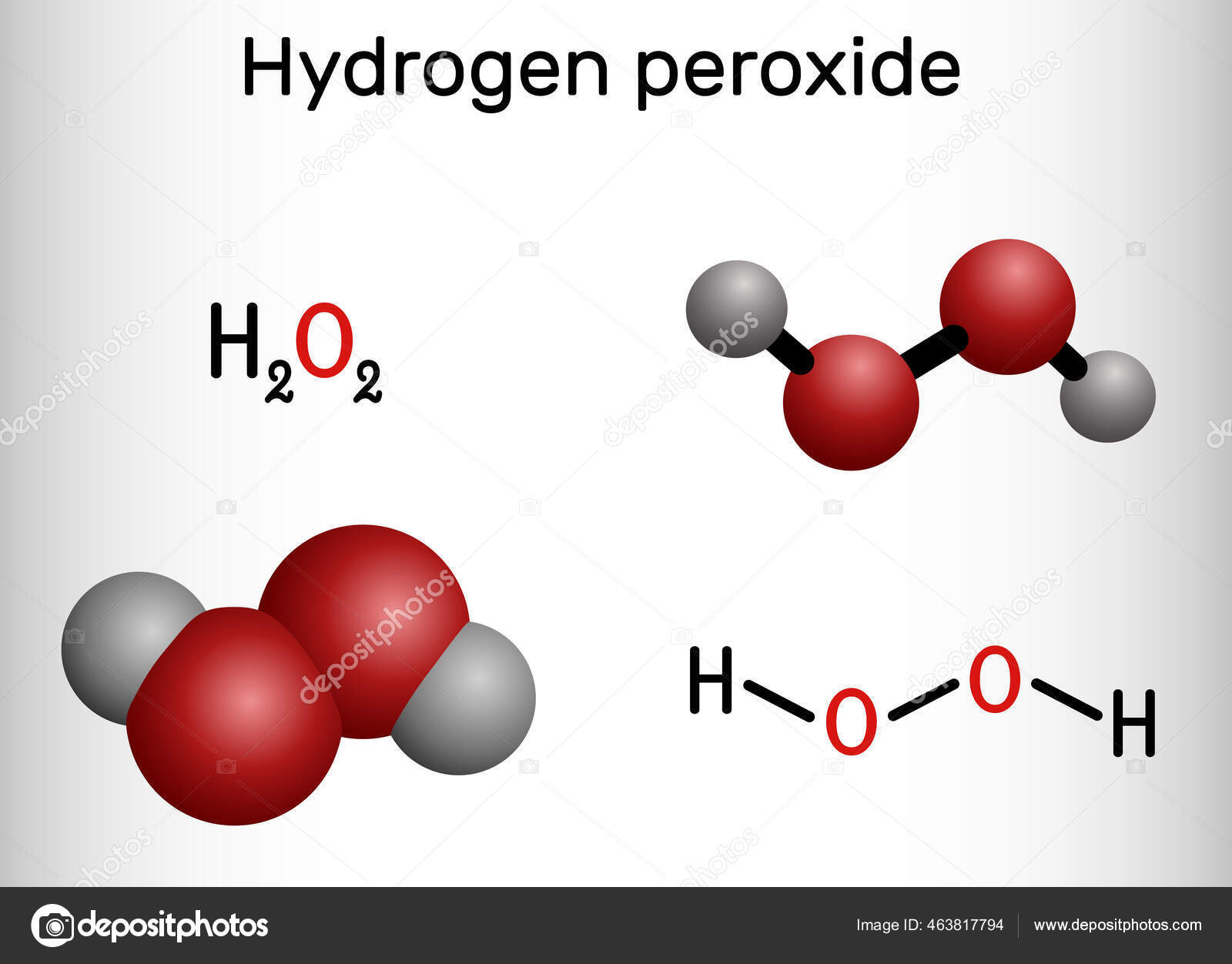 Image vectorielle Peroxyde D'hydrogène Perhydrol Molécule H2O2 C'est ...