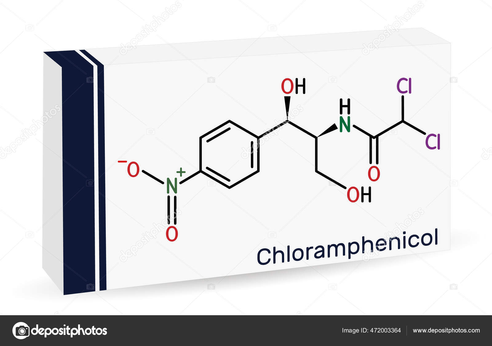 Chloramphenicol Molecule Bacteriostatic Broad Spectrum Antibiotic ...
