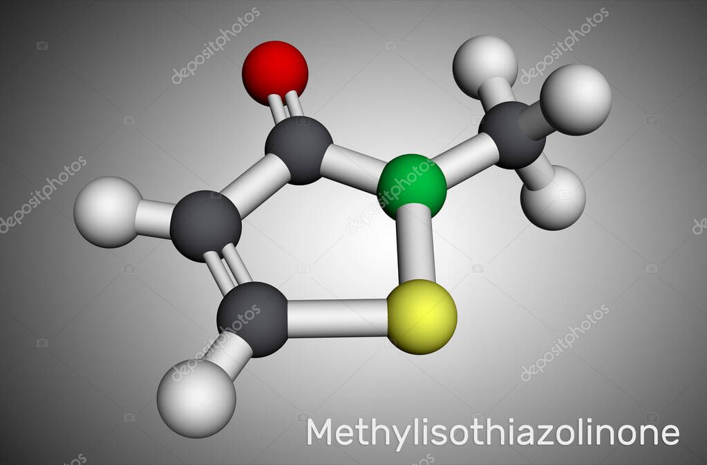 Metilisotiazolinona, MIT, molécula MI. Es conservante, potente biocida ...
