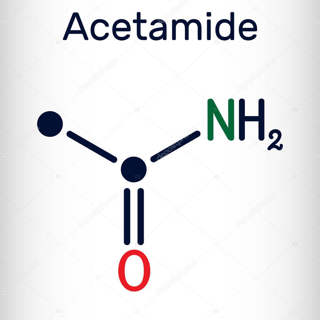Acetamida, molécula de etanamida. Es un ácido monocarboxílico amida ...