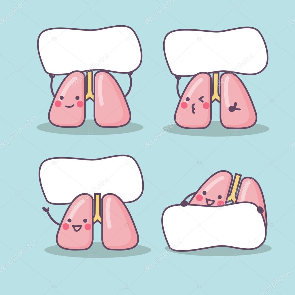 Dibujos animados de pulmón feliz con cartelera Vector de stock por ...