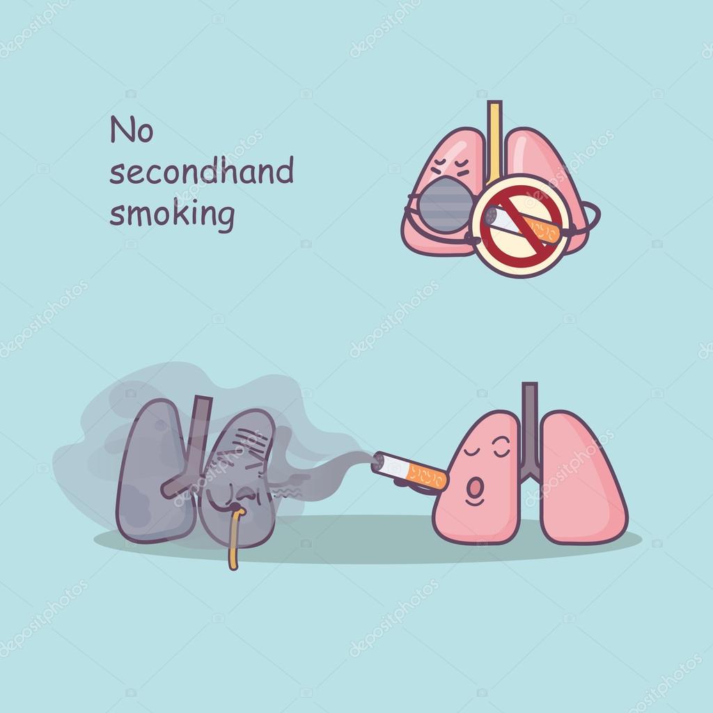Cartoon lung with secondhand smoke Stock Vector Image by ©etoileark ...