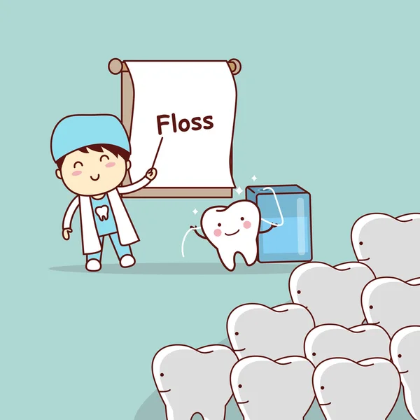 Happy tooth friend with dentist — Stock Vector © etoileark #96657042