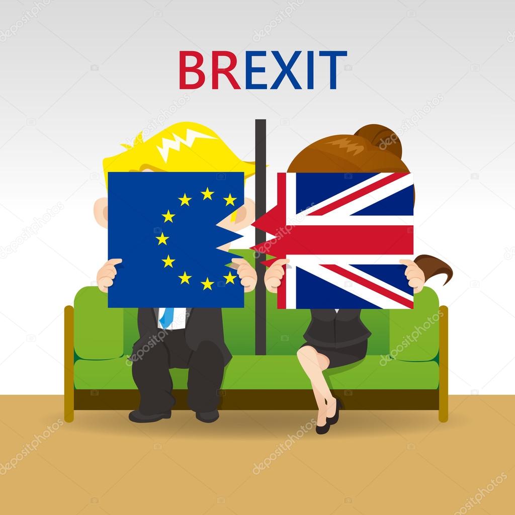 Concepto de Brexit de dibujos animados 2023