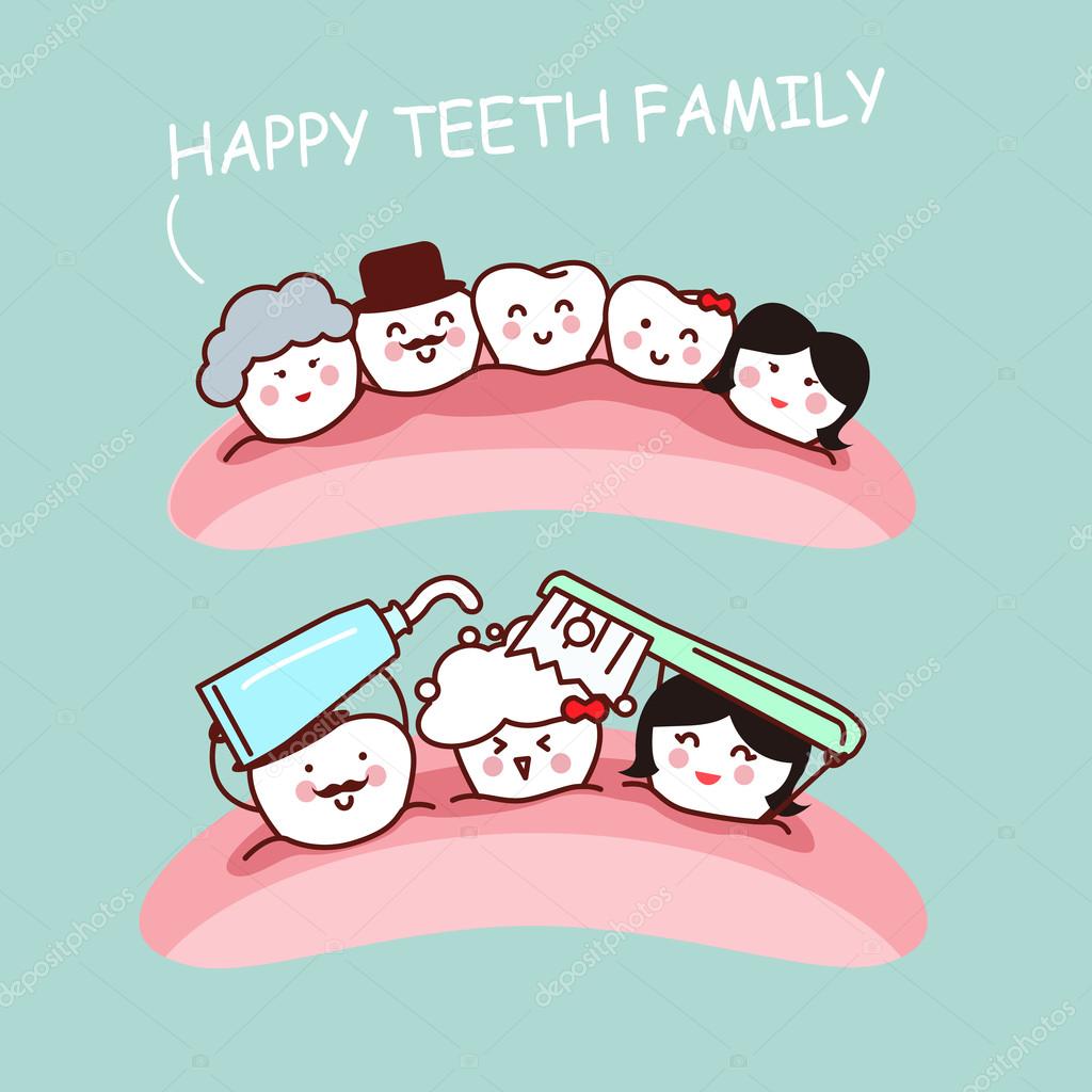 Images: happy cartoon tooth | Happy cartoon tooth family — Stock Vector ...