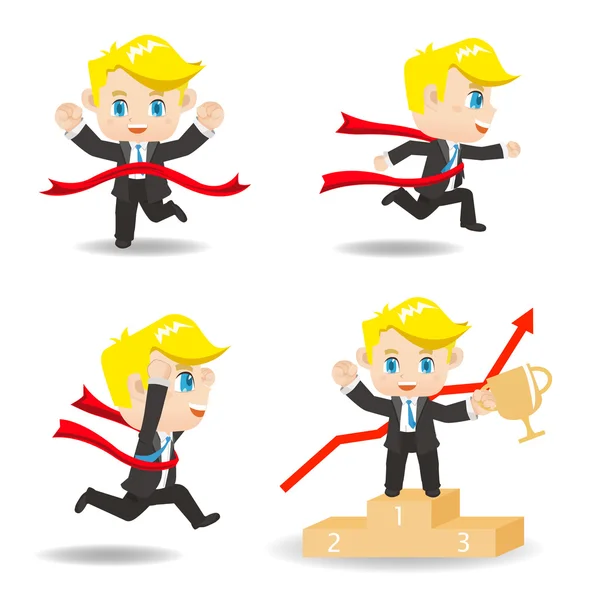 Dibujos animados ilustración competitivo hombre de negocios Vector de ...