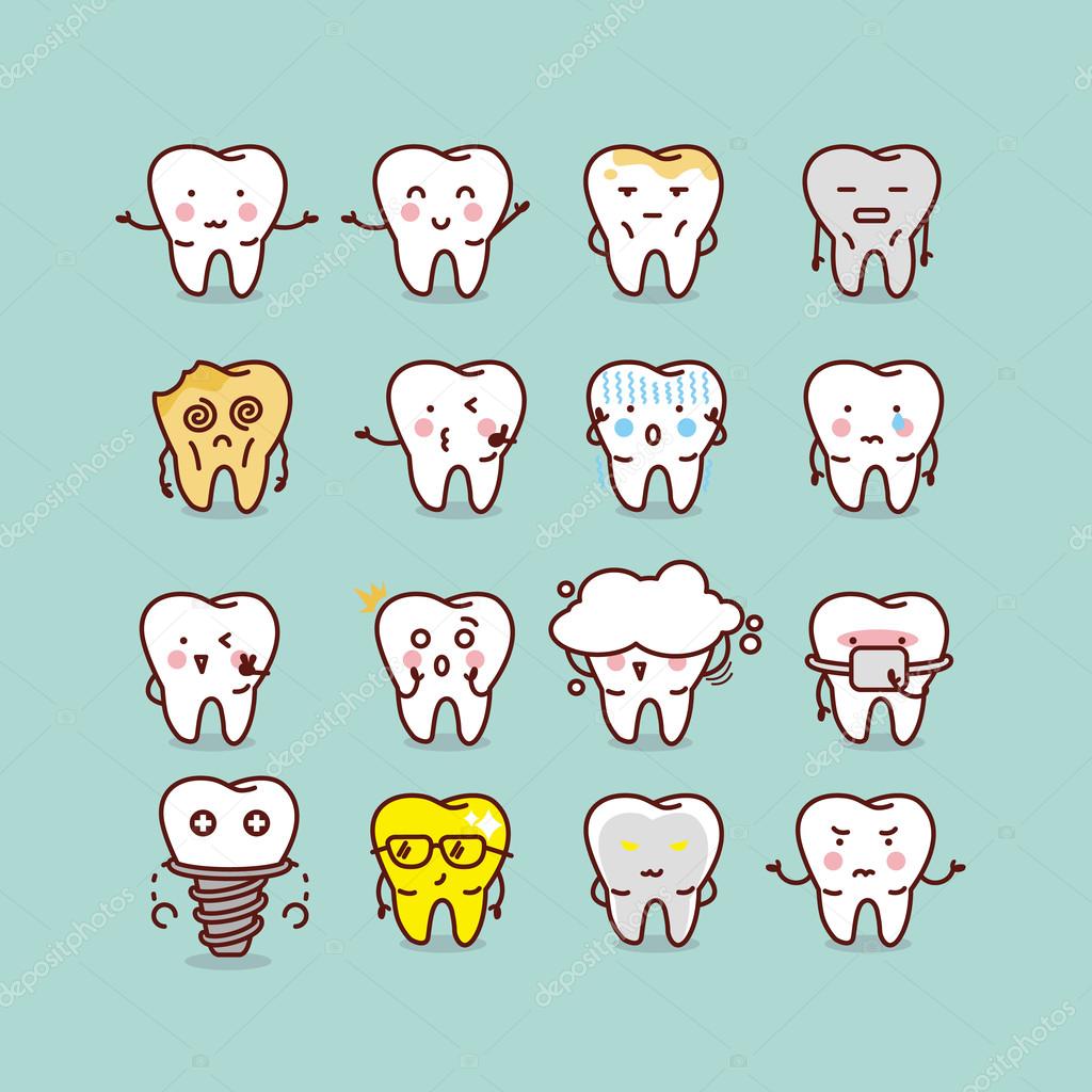 Cute cartoon tooth set — Stock Vector © etoileark #92049632 Cute cartoon tooth set — Stock Vector © etoileark #92049632