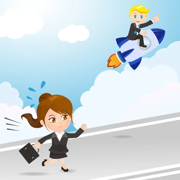 Cartoon illustration businesspeople competing Stock Vector Image by ...