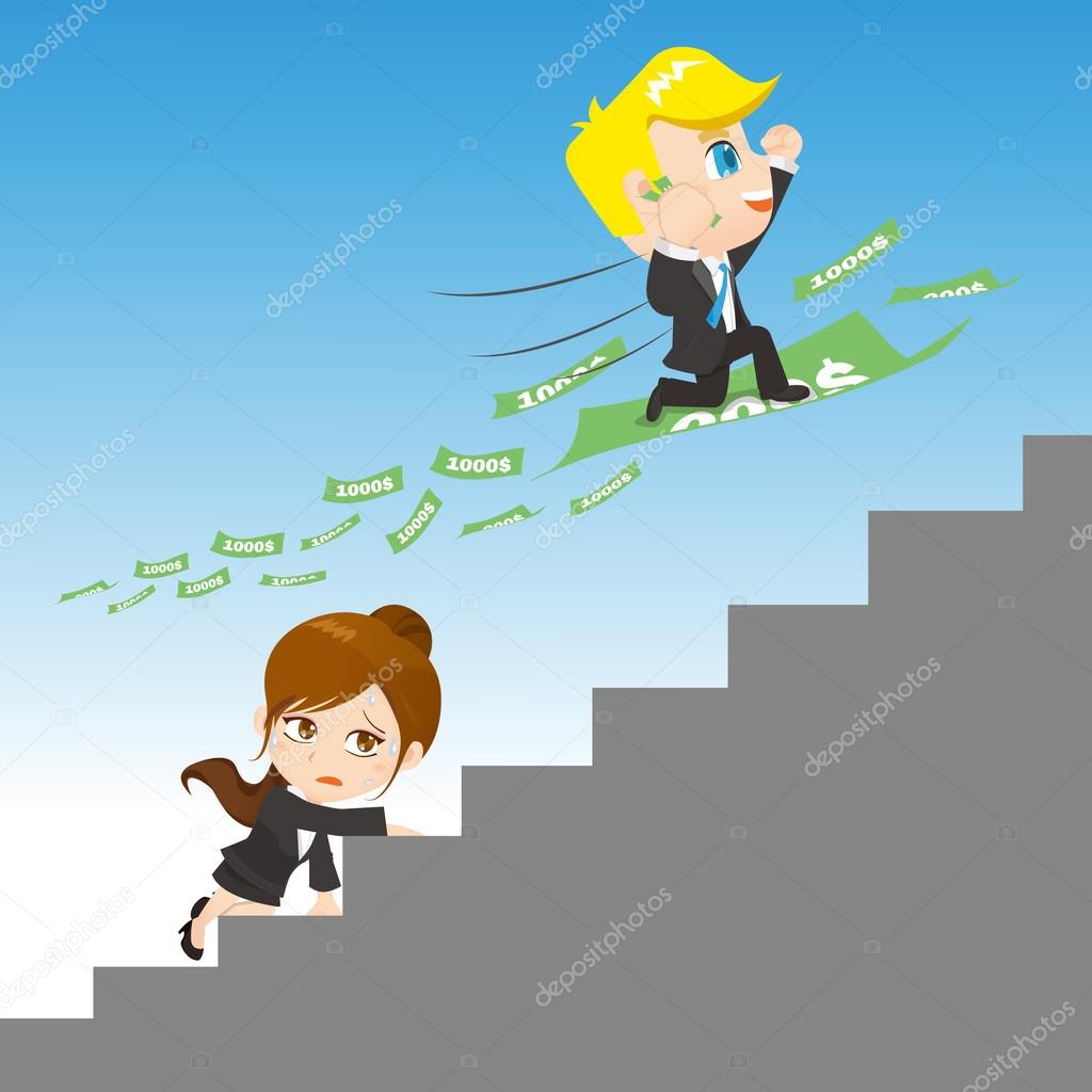 Cartoon illustration businesspeople competing Stock Vector Image by ...