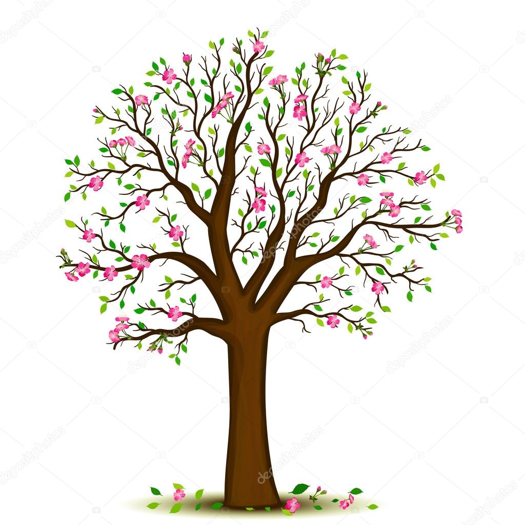 Spring blossoming tree Stock Vector Image by ©MarBom #101150386