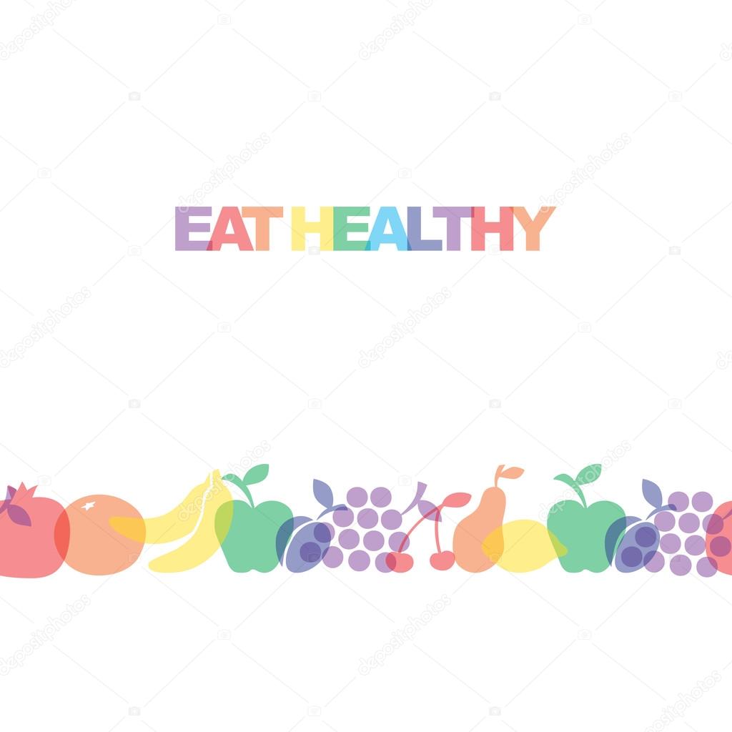 Eat healthy - motivational poster or banner with colorful phrase eat ...