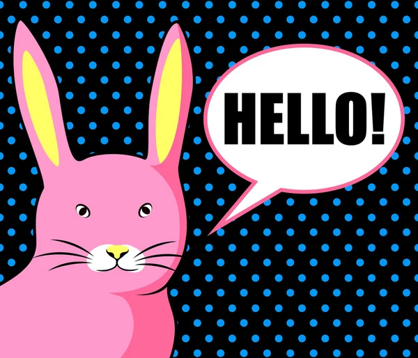 Happy easter cards illustration pop art style with easter bunny, easter ...