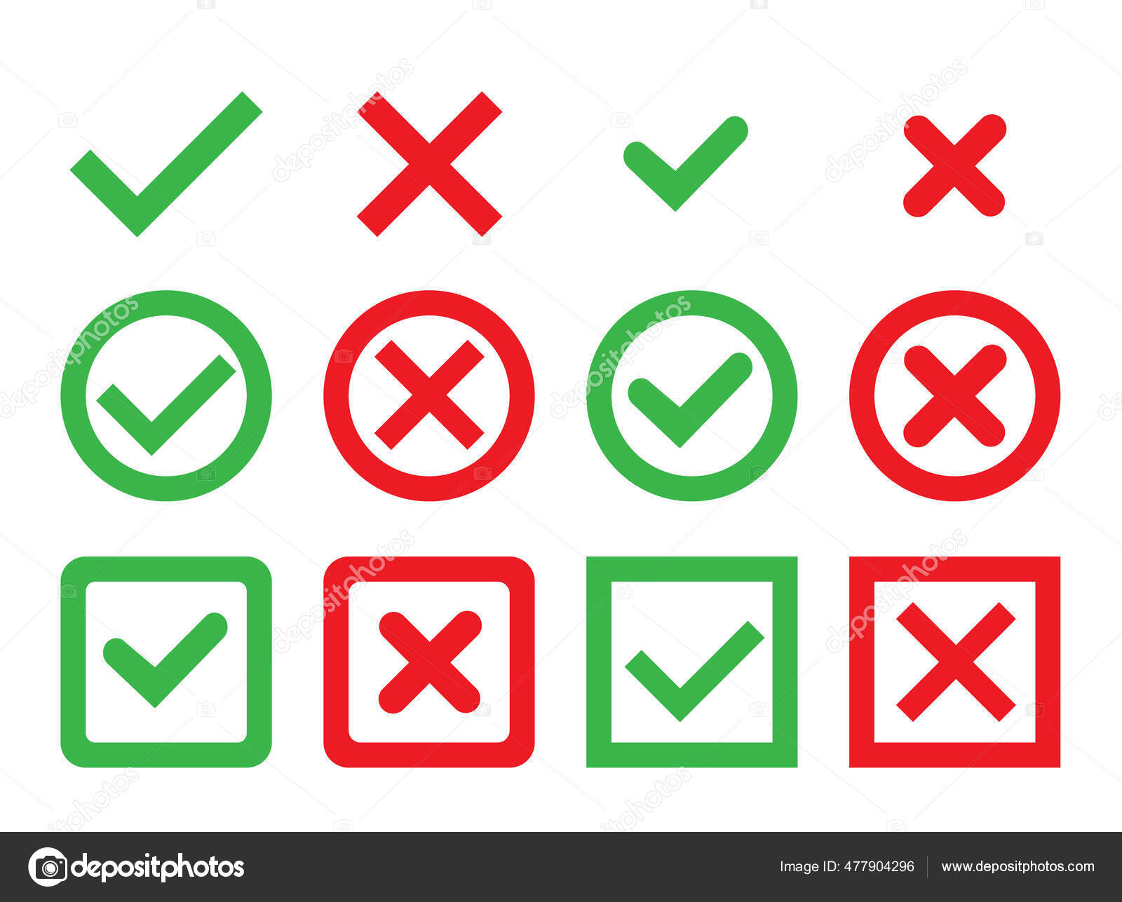 Ikon tanda cek hijau dalam lingkaran. Simbol klik dalam warna hijau ...